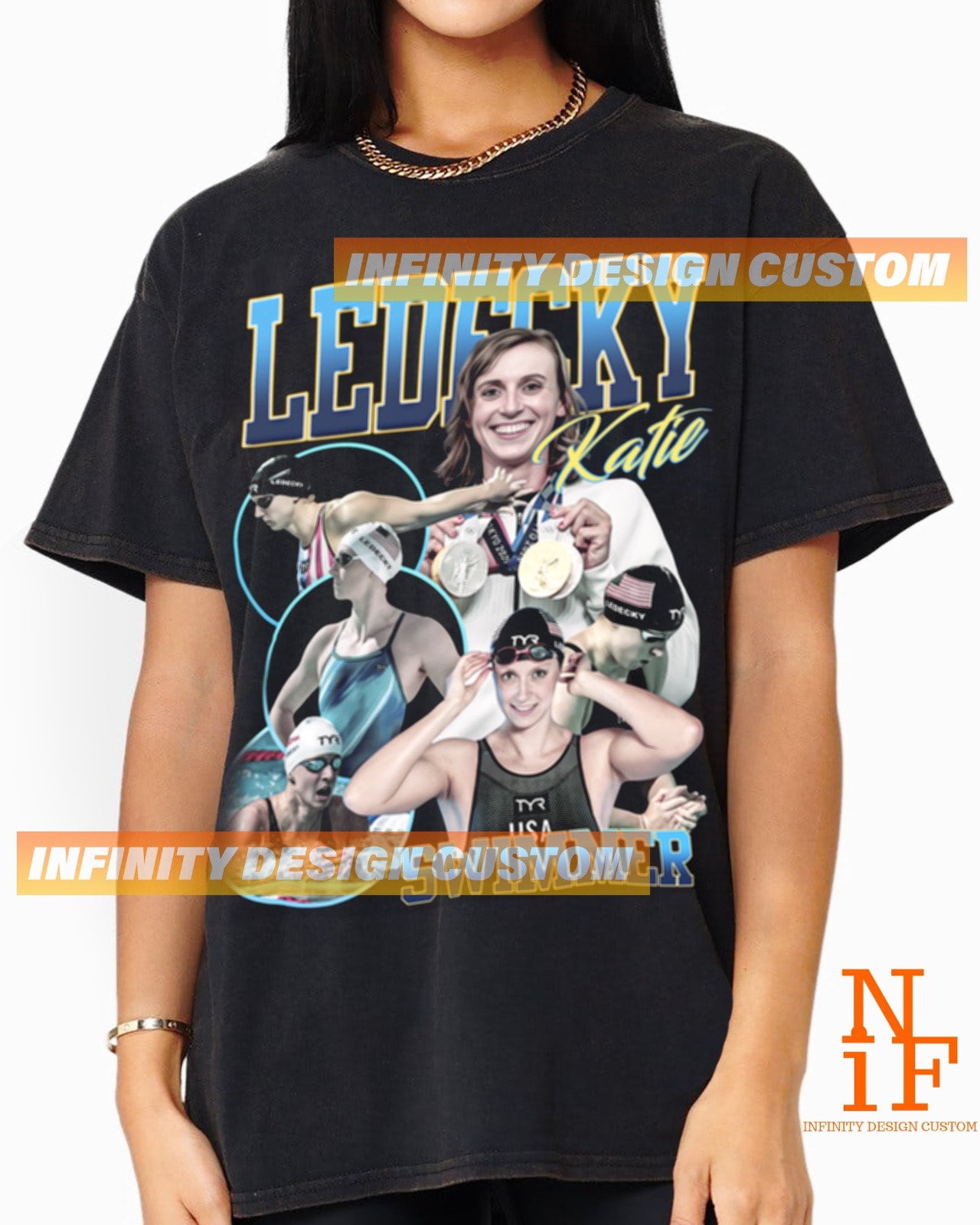 Katie Ledecky T-shirt Swimming MVP Swimmer Merchandise Bootleg Vintage ...
