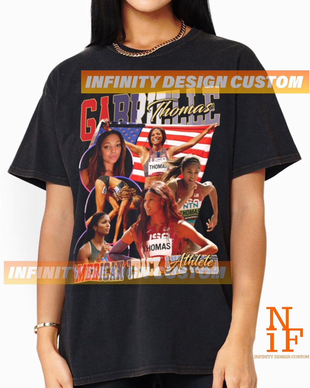 Gabrielle Thomas T-shirt: Vintage Runner Graphic Tee - Etsy