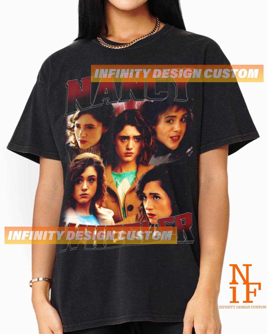 Nancy Wheeler T-shirt Movie Character Actress Vintge Bootleg Hoodie Retro Sweatshirt Graphic Tee ...