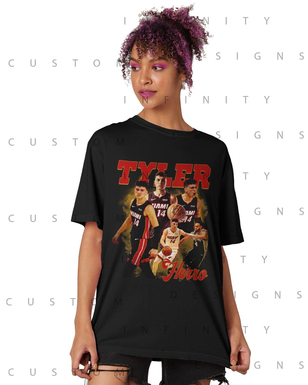 Tyler Herro Shirt Professional Basketball Players T-shirt, Point Guard ...