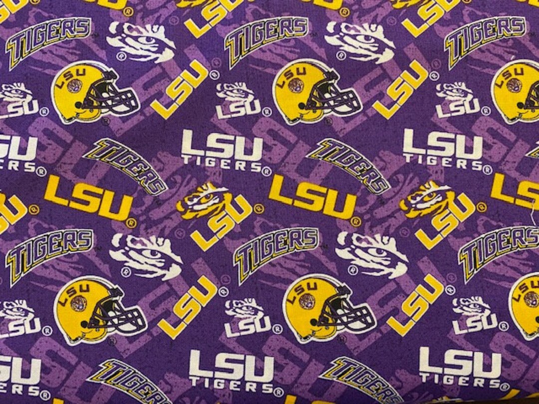 LSU Tigers Fabric | 1.5 Yards for 12.99 L Cotton Quilting - Craft ...