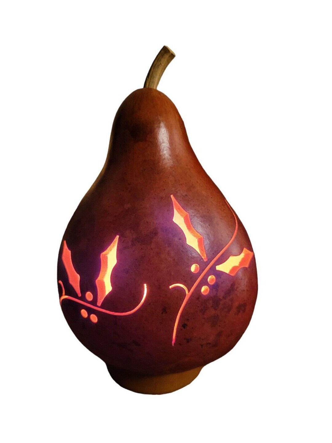 MEADOWBROOKE Gourd Hand-crafted Lighted Lamp Luminary Autumn Nightlight ...