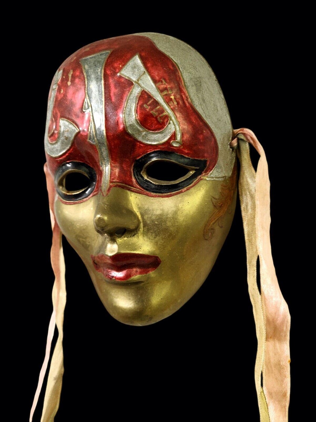 Vintage Mardi Gras Solid Brass Mask Jazz Band Saxophone Handpainted ...