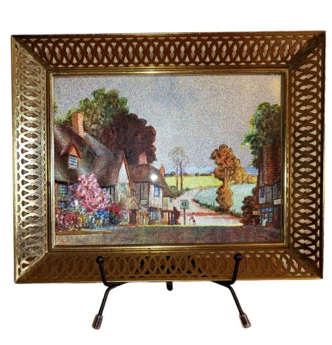Vintage Gold Metal Filigree Framed Foil Painting Numbered Art Print - Etsy