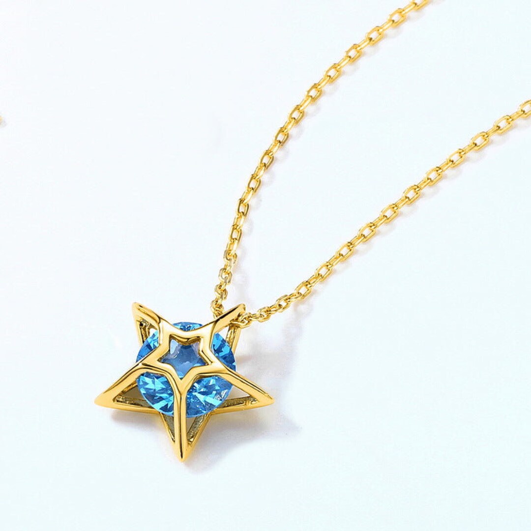 925 Sterling Silver Star Necklace - Etsy