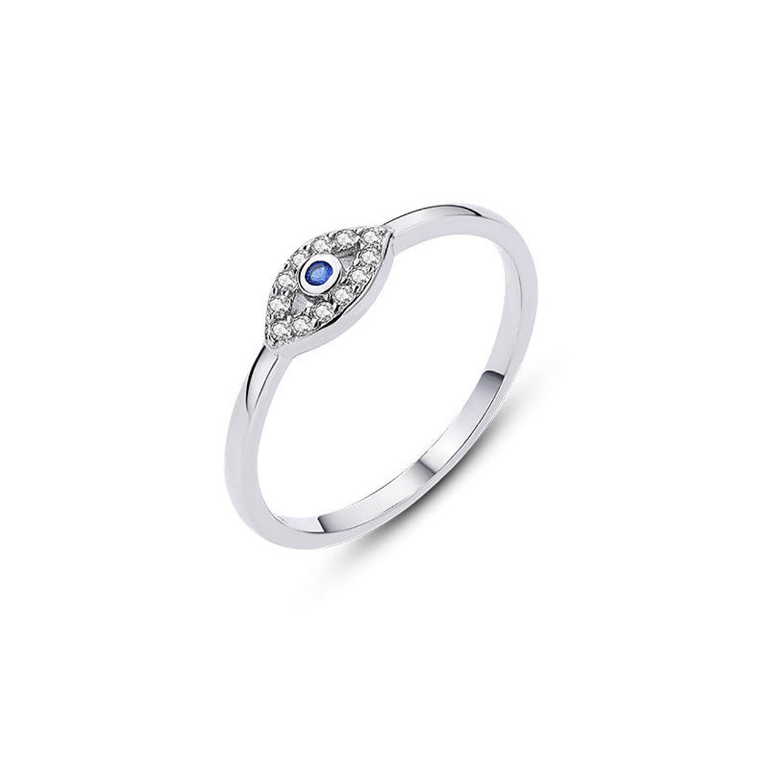 925 Sterling Silver Evil Eye Ring - Etsy