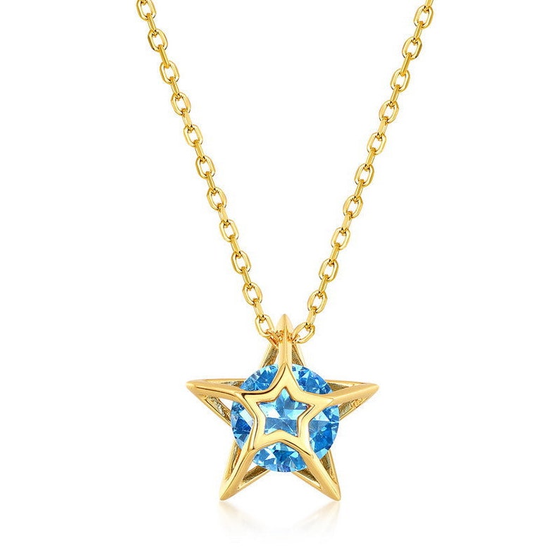 925 Sterling Silver Star Necklace - Etsy