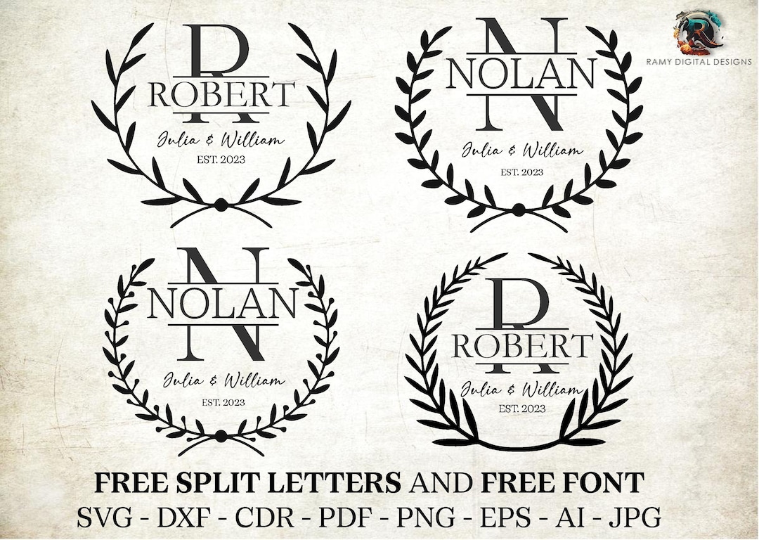 Last Name SVG Bundle I Wreath Svg Bundle Floral Wreath Bundle I Cutting ...