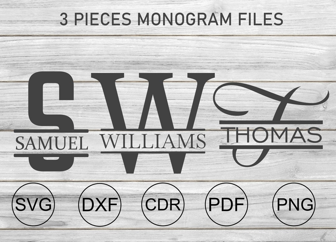 Split Monogram Svg I Cutting Board Svg I Monogram SVG I Family Name SVG ...