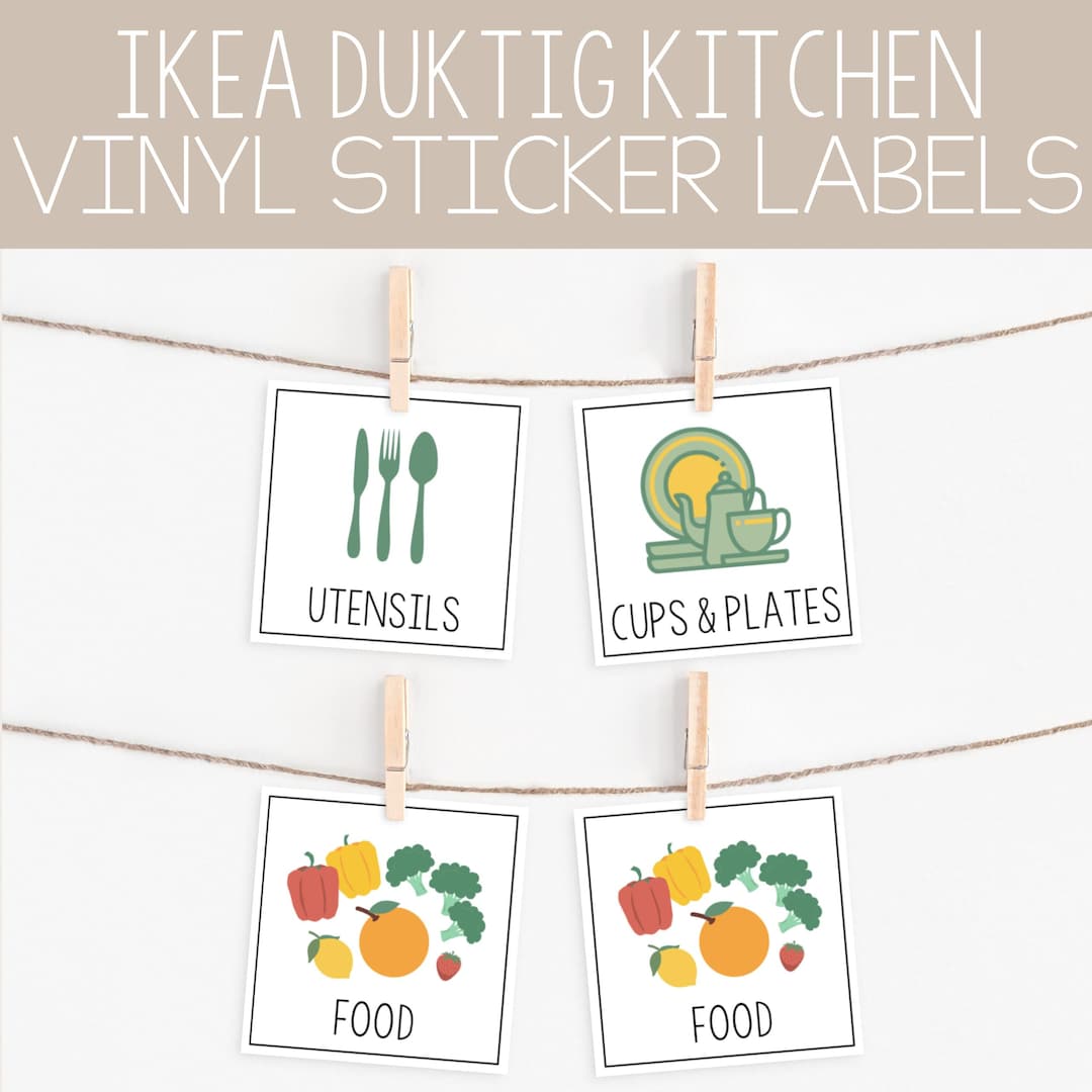 IKEA DUKTIG Kitchen Labels Vinyl Stickers L Durable L Playroom ...
