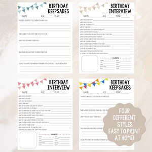 Printable Kids Birthday Interview L Parent Interview L Childrens School ...