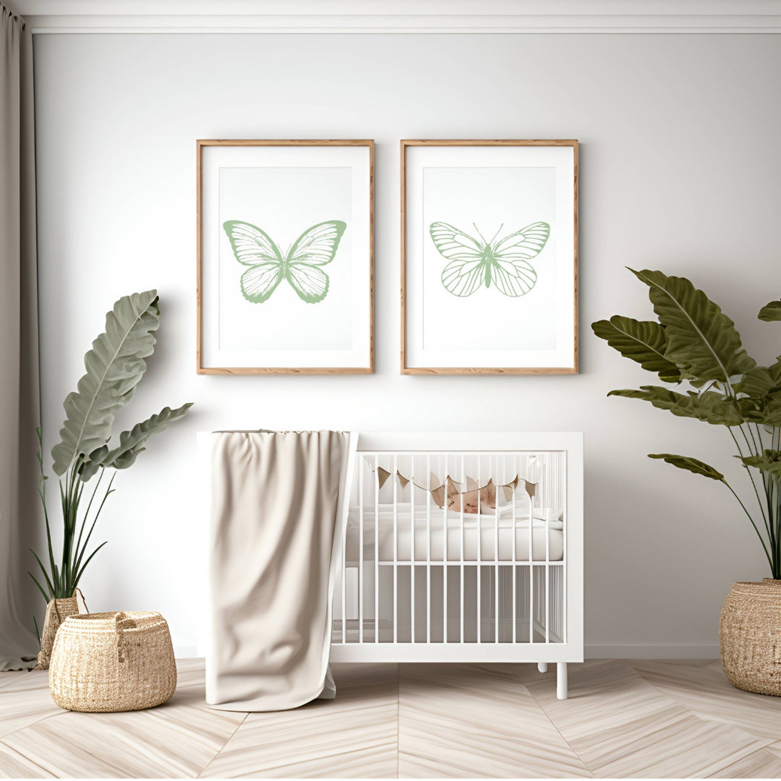 Nursery Butterfly Wall Art L Girl Room Decor L Playroom Blush Butterfly ...