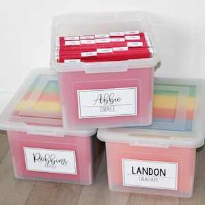 Printable Memory Box Filing System L Keepsake Box L Milestone Tote ...