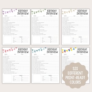 Printable Kids Birthday Interview L Parent Interview L Editable ...