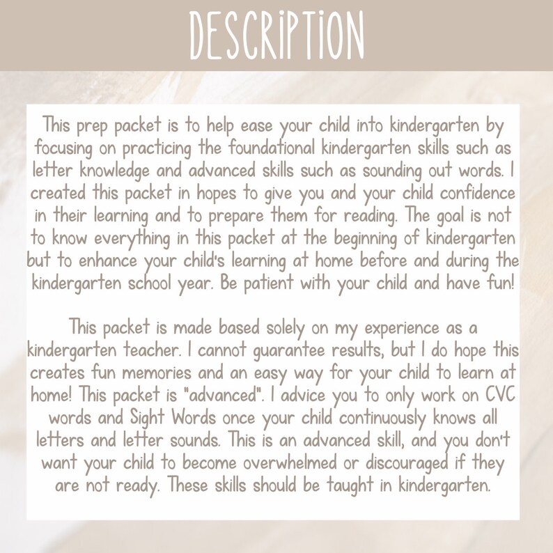 ADVANCED Kindergarten Prep Packet I Learning I Alphabet I Download I ...