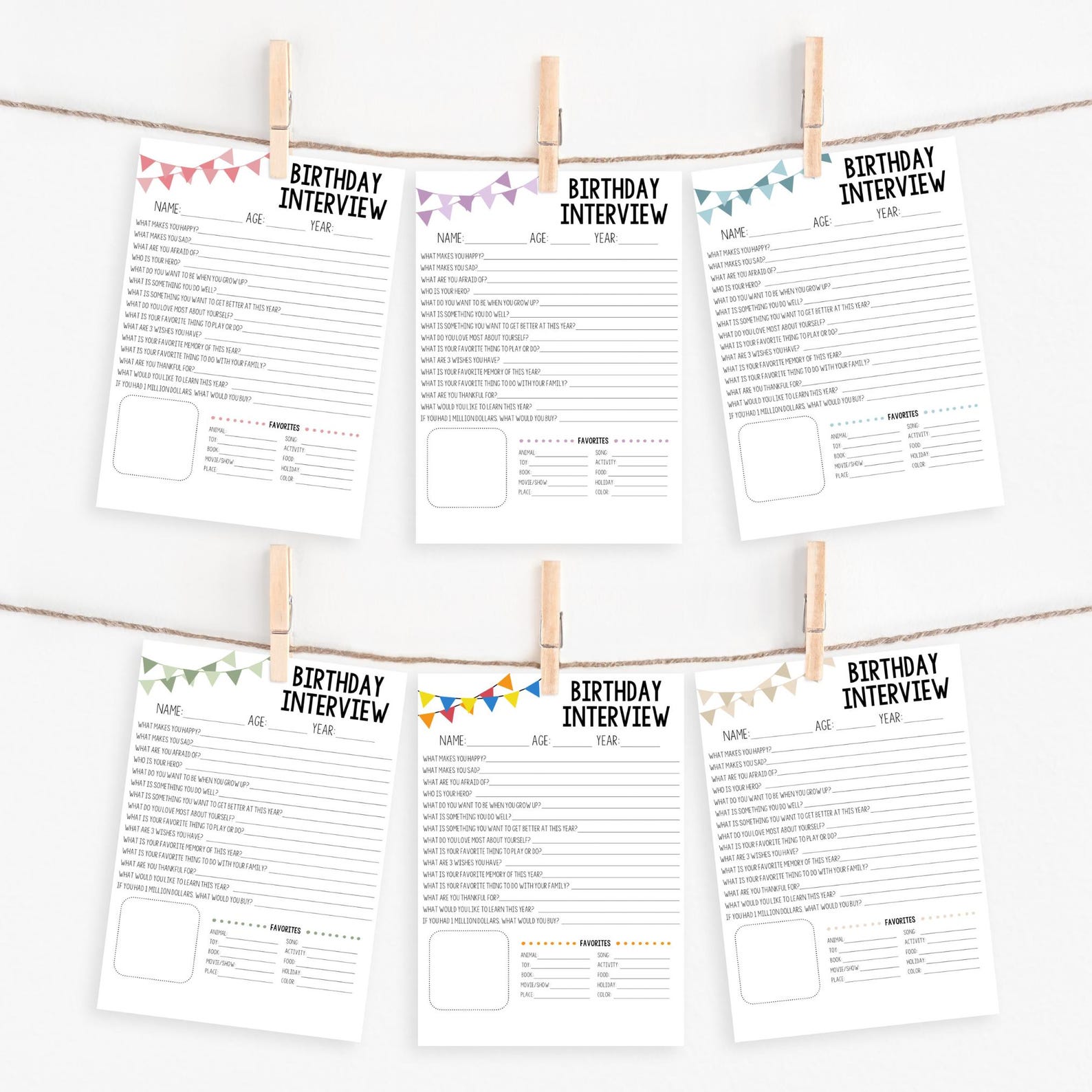 Printable Kids Birthday Interview L Parent Interview L Editable ...