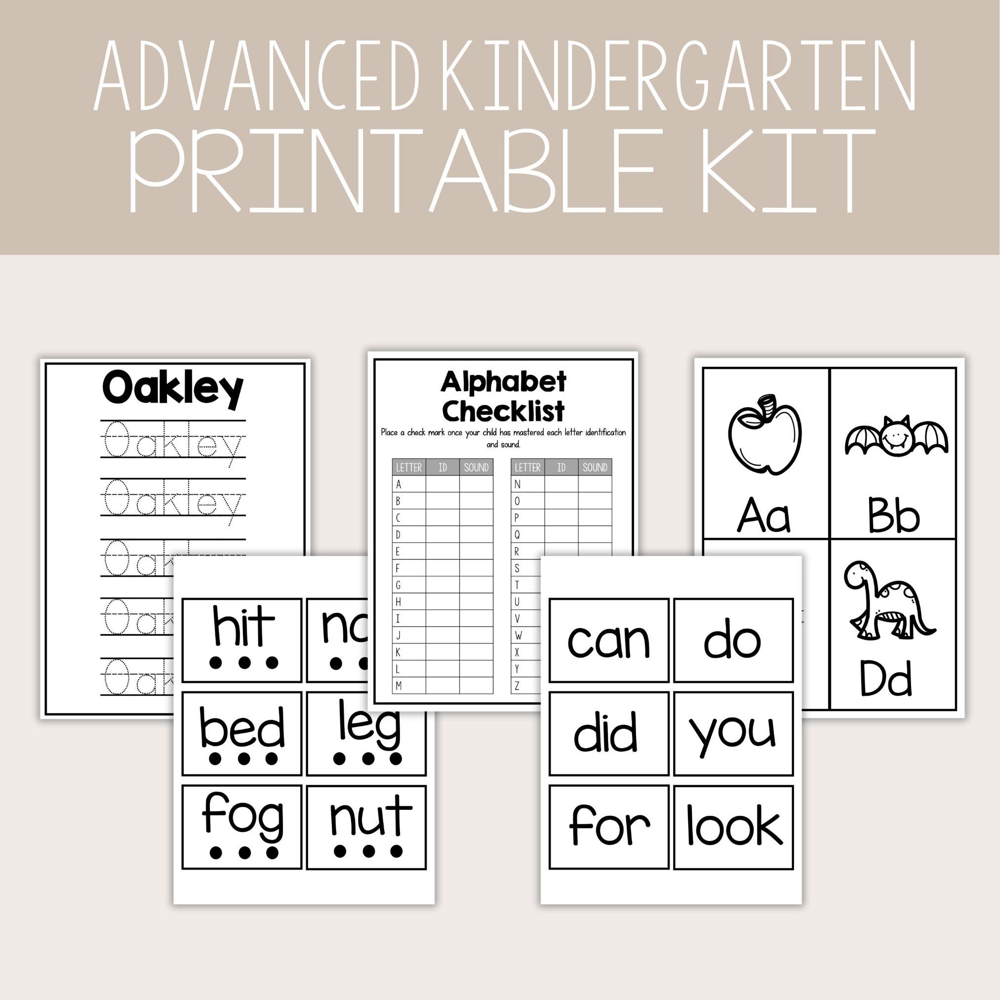 Advanced Kindergarten Prep Packet I Learning Worksheets I Alphabet I ...