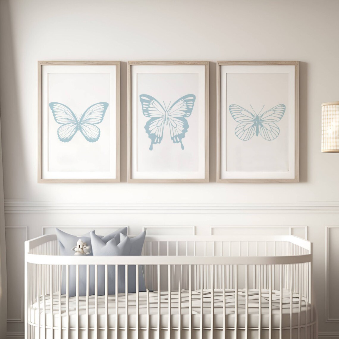 Nursery Butterfly Wall Art L Girl Room Decor L Playroom Blush Butterfly ...