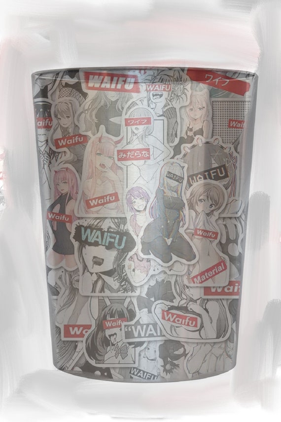 Waifu Sticker Bomb Trash Bin - Etsy