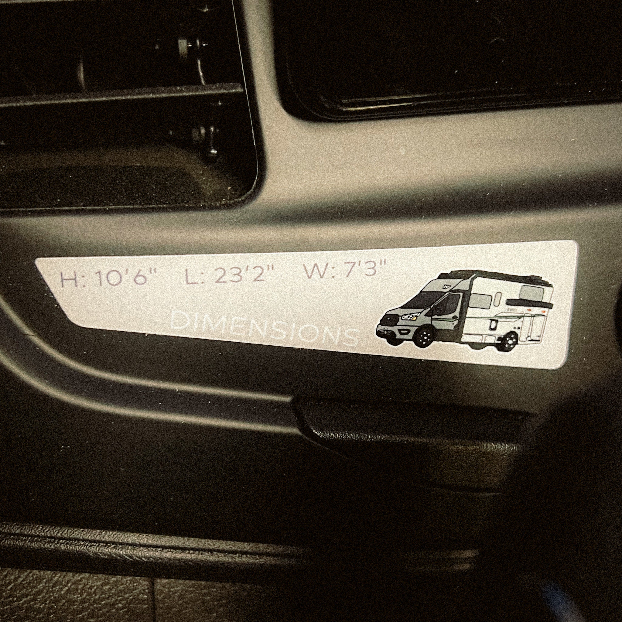 Customizable Van Height Sticker Height Sticker for Vehicle Clearance ...