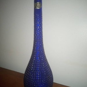 Rossini Empoli Blue Italian Art Glass Bottle Large Decanter - Etsy