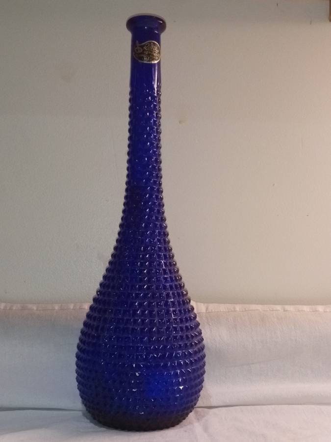 Rossini Empoli Blue Italian Art Glass Bottle Large Decanter - Etsy