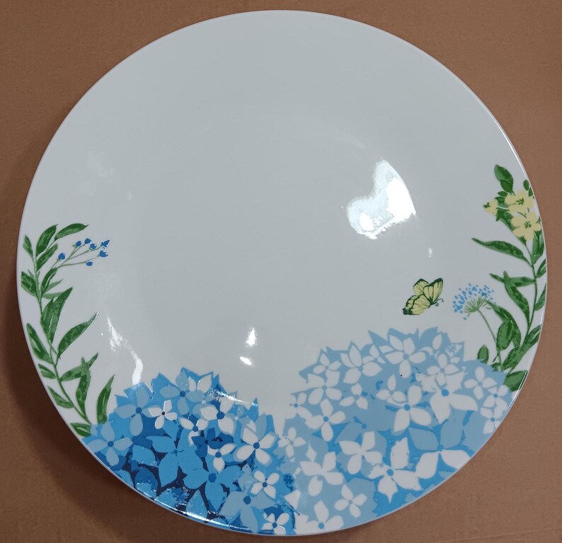 Floral Hydrangea Stoneware Pedestal Dessert or Cake Stand - Etsy