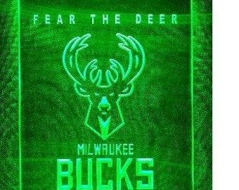 Milwaukee Bucks Led Sign, Milwaukee Bucks Wall Art, Bucks Wall Sign ...