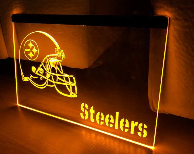 Steelers Football LED Neon Light Sign 8x12 - Etsy