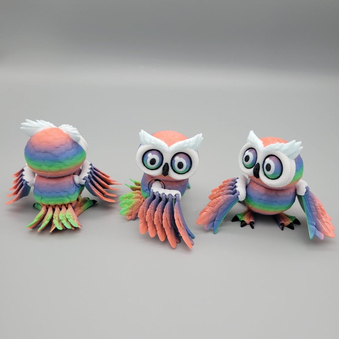 Flexi Owl-articulated 3D Printed Owl Figurine - Etsy