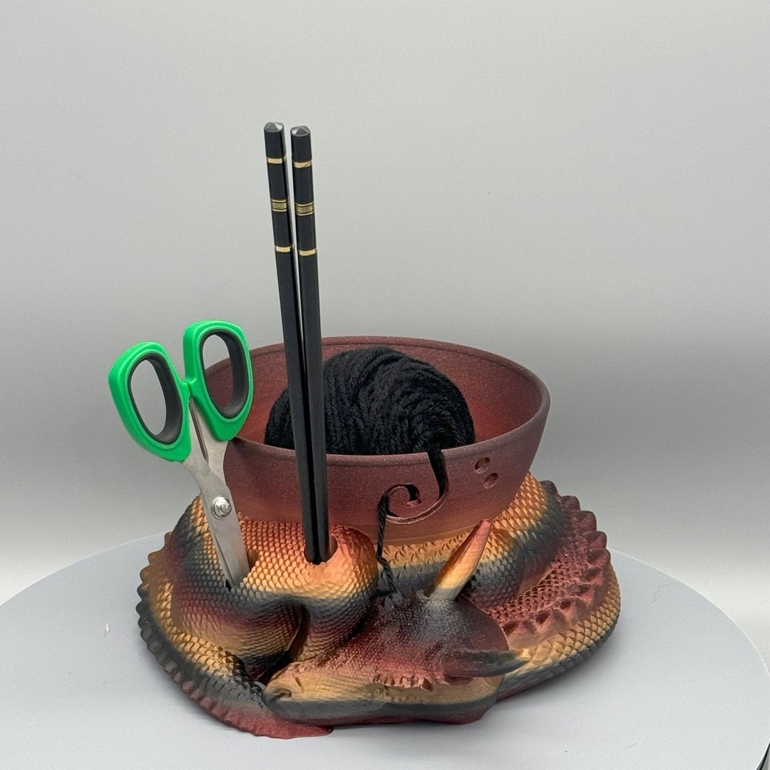 Dragon Yarn Bowl Stylish Fun Knitting Crochet Gift Regular Ball Size ...