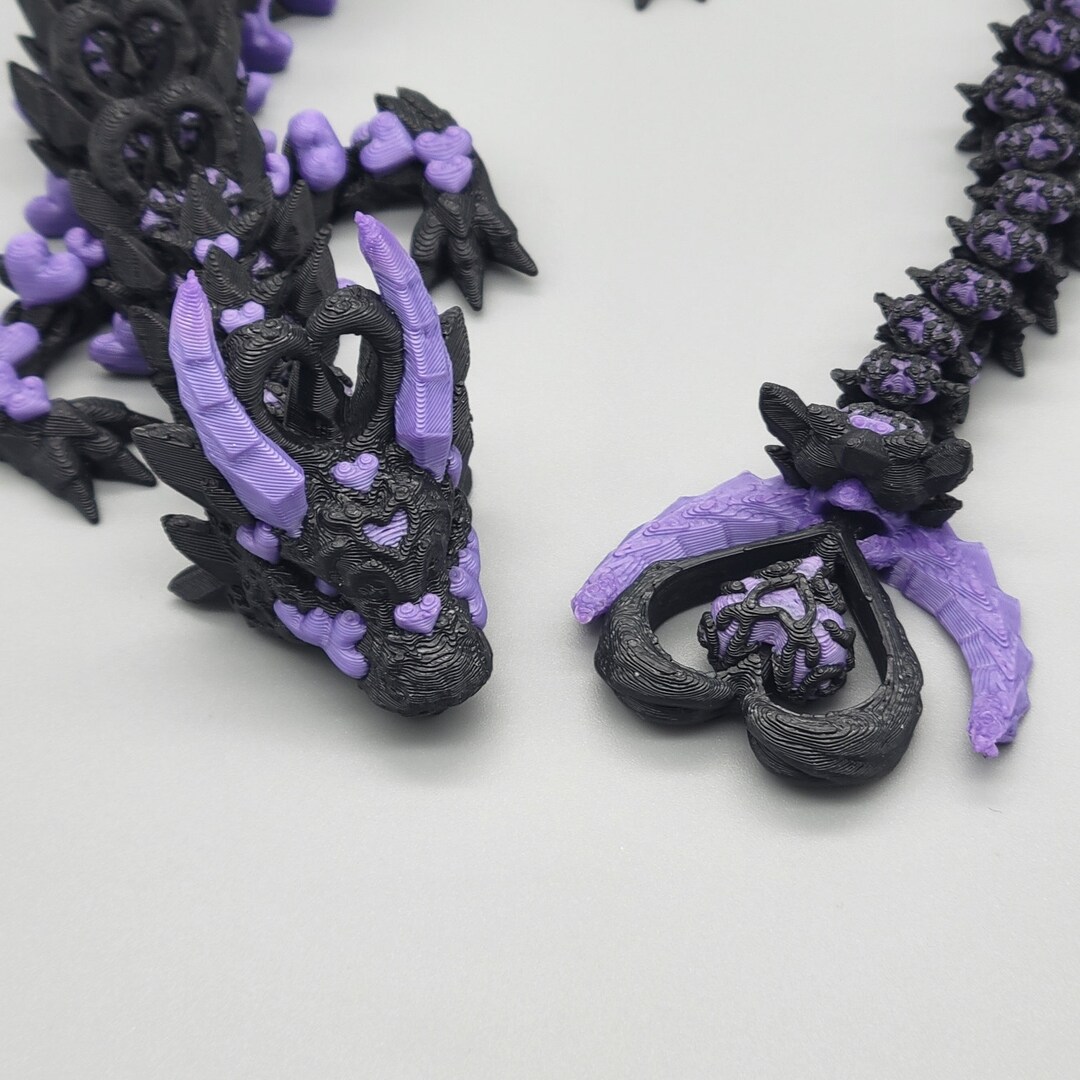 Dark Heart Dragon a Cinderwing3d Design - 3D Printed Articulated Dragon ...