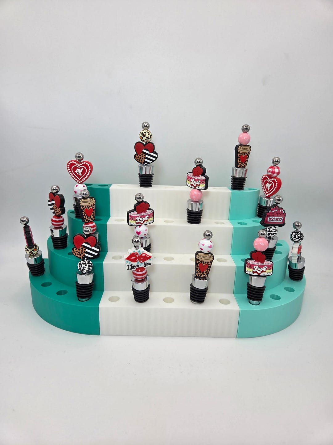 Wine Stopper Display - 3D Printed 4 Tier Display Combo - Holds 48 Wine ...