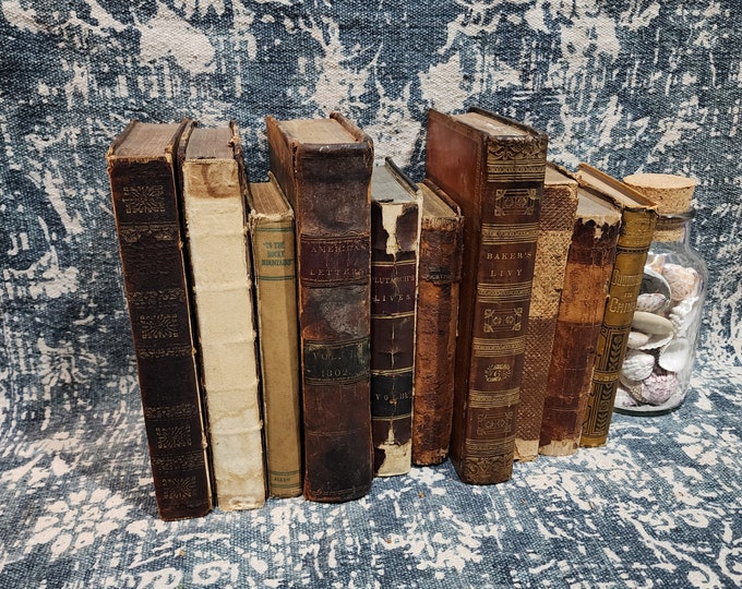Antique Book Bundle - Old Books - Decorative Book Set - Vintage Prop ...