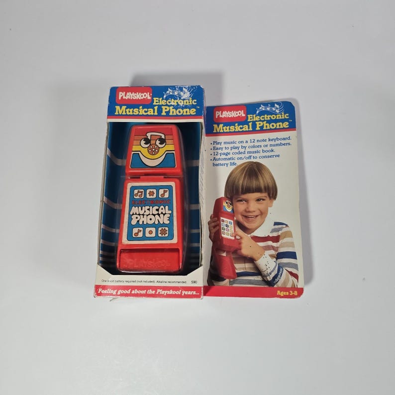 NOS Playskool Red Electronic Musical Phone Vintage 1985 - Etsy