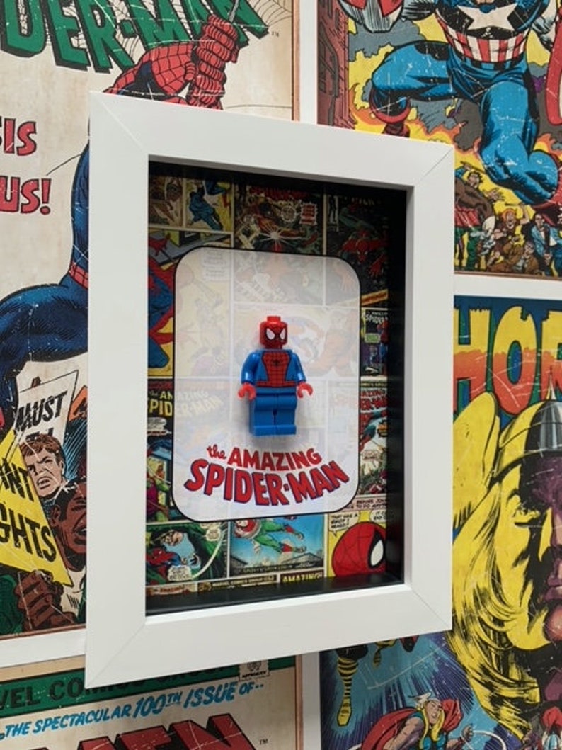 Comic-style Spider Hero Display Frame | Handmade Comic Art Wall Décor ...