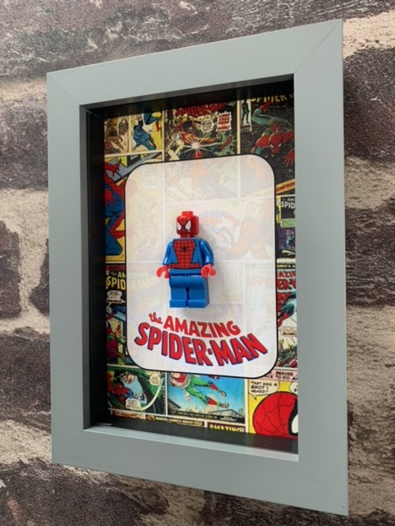 Comic-style Spider Hero Display Frame | Handmade Comic Art Wall Décor ...