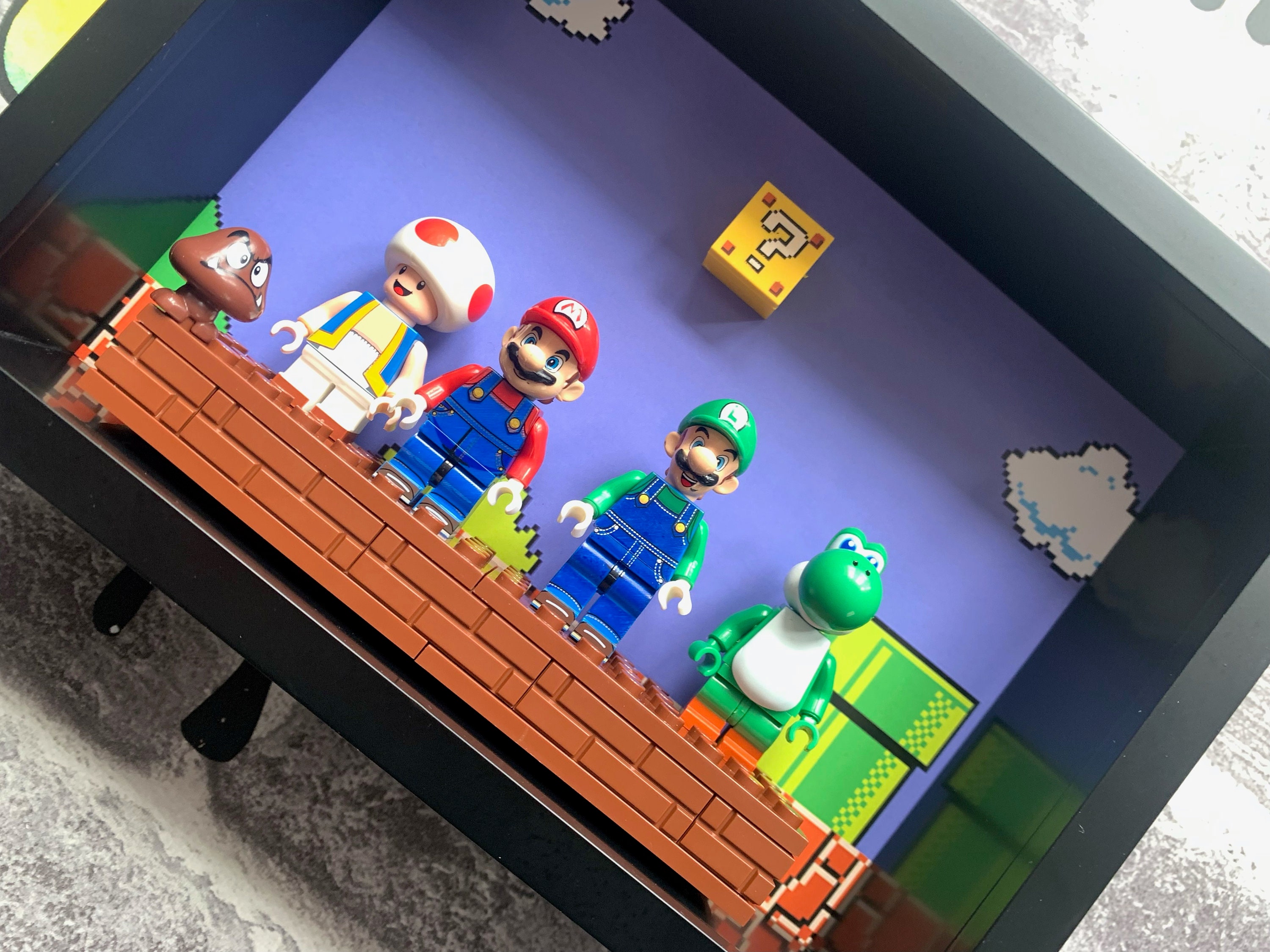 Super Mario & Friends Minifigz Framed - Super Mario Gift Idea ...