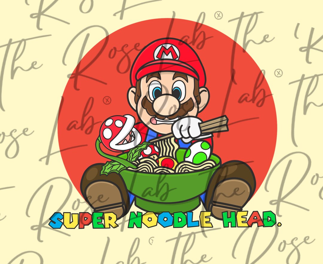 Mario - Noodle Head - Ramen - Sublimation - DTF - Heat Transfer - Luigi ...