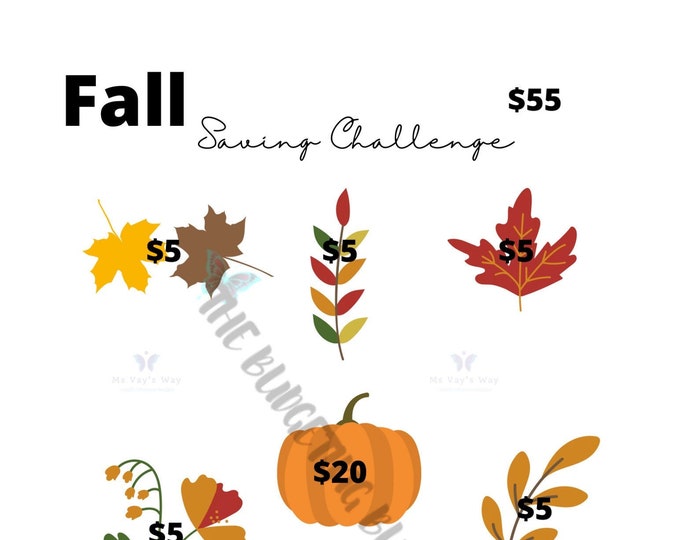45 FALL Money Saving Challenge Tracker Digital Download, Printable ...
