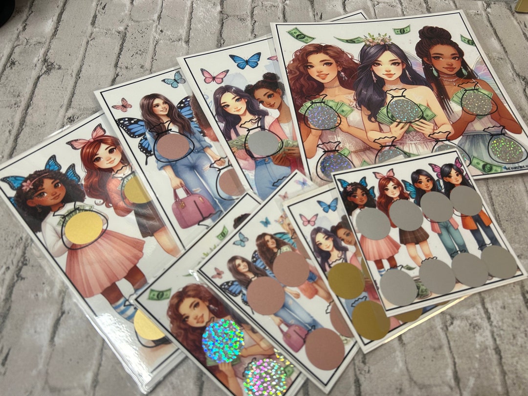 DIVERSE GIRLS Laminated Saving Challenge Set 8 - Etsy