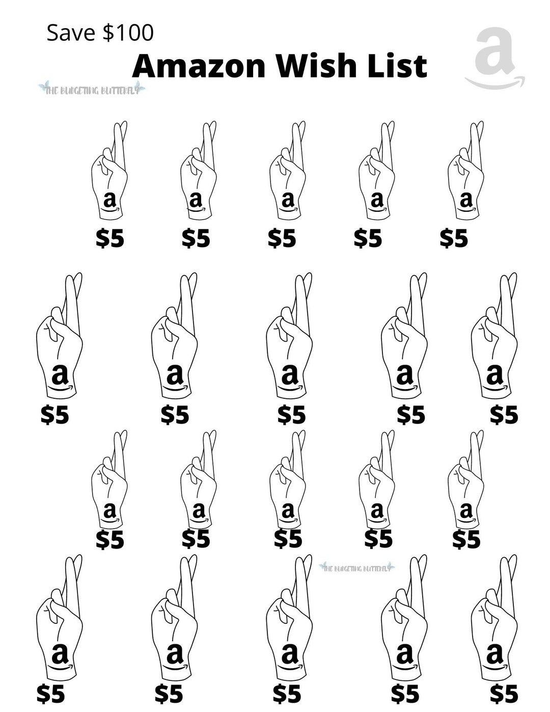 Amazon Wishlist Tracker, Finance Tracker, Savings Challenge Printable ...