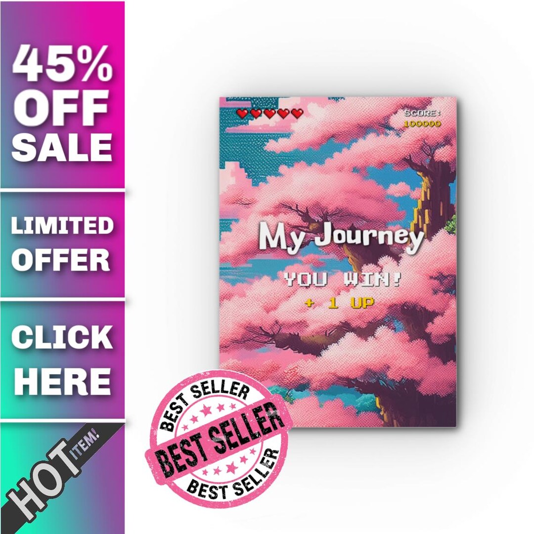 Retro Pixel Art Journal - My Journey, Perfect for Gamers, Creative ...