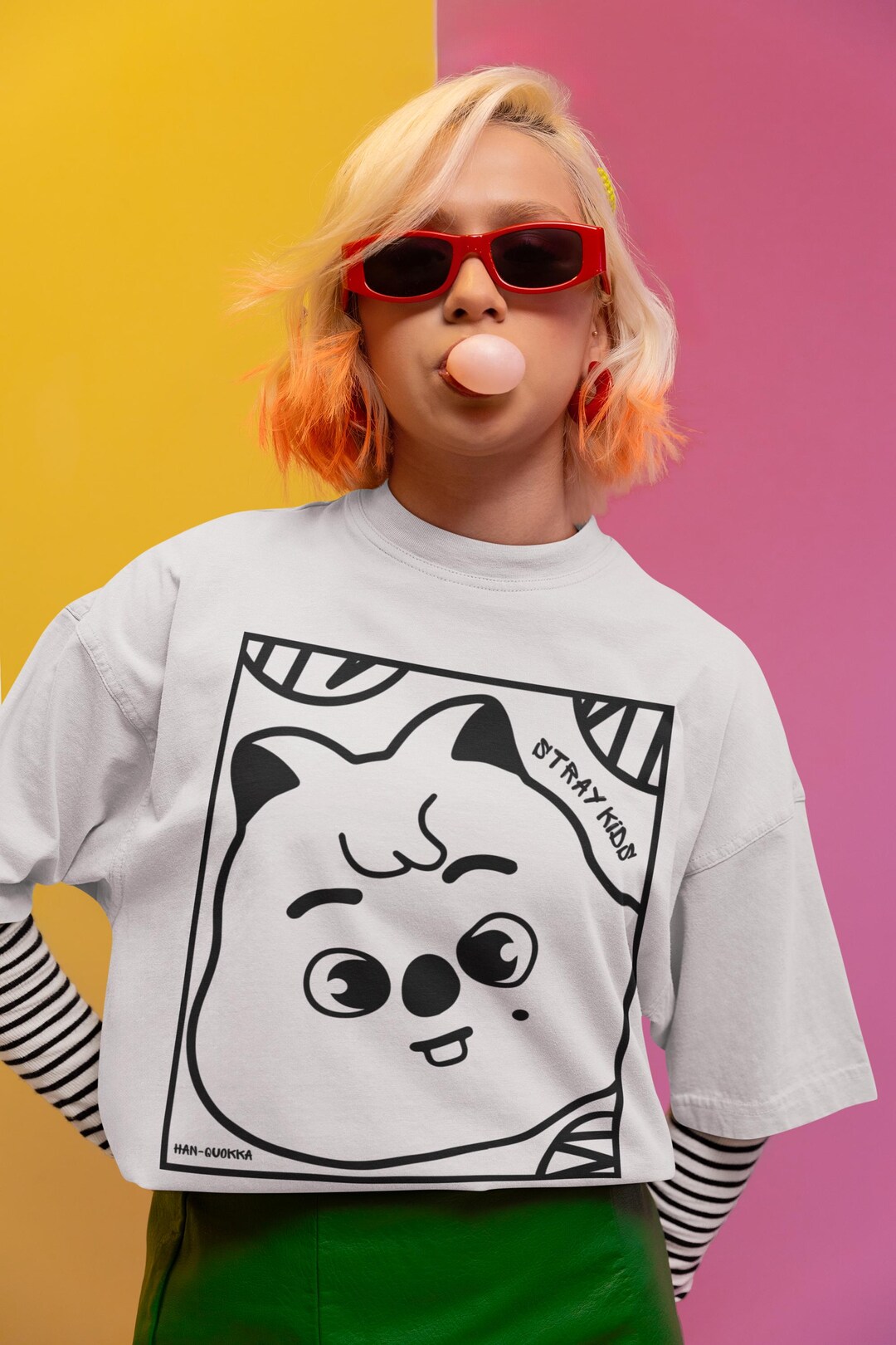 Kpop Stray Kids HAN-QUOKKA Unisex Garment-dyed T-shirt, Skoo Tee, Fan ...