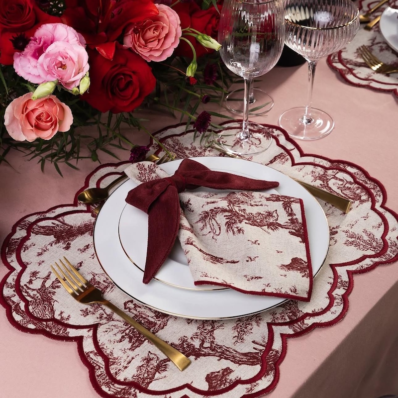 Red Placemats Toile - Etsy