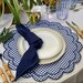 Dark Blue Ruffled Placemat Napkin Set Perfect Gift for New Homeowners ...