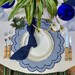 Dark Blue Ruffled Placemat Napkin Set Perfect Gift for New Homeowners ...