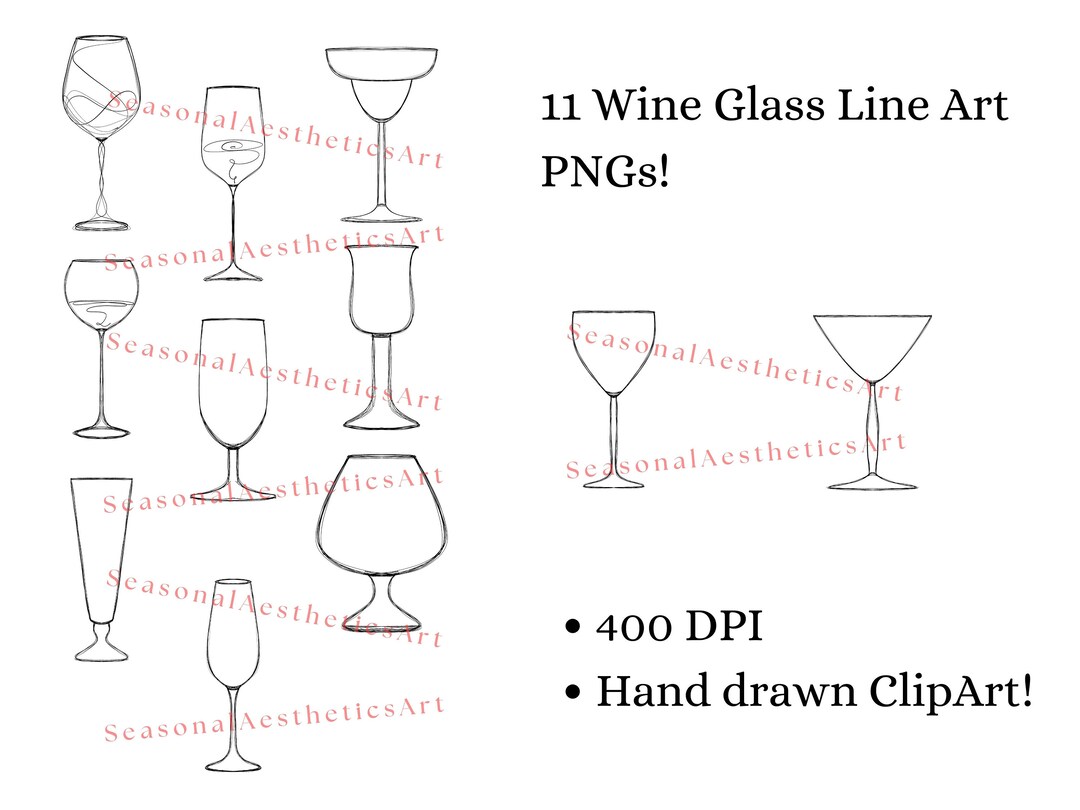 11 Wine Glasses Line Art Png Wine Glasses Clipart Fun Hand Drawn Wine Glass Png Bridal Party