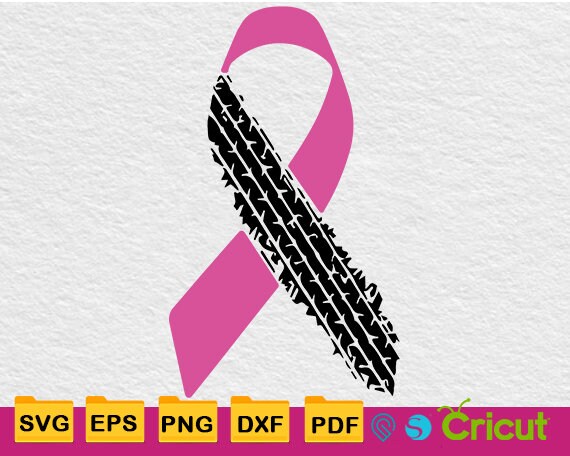 Breast Cancer Offroad Svg, 4x4 Ribbon Tire Track Svg, Cancer Awareness ...