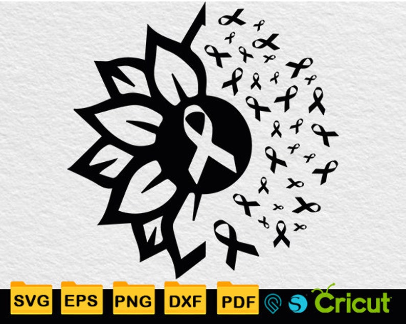 Sunflower Breast Cancer Ribbon Svg Cancer Awareness Svg Pink - Etsy